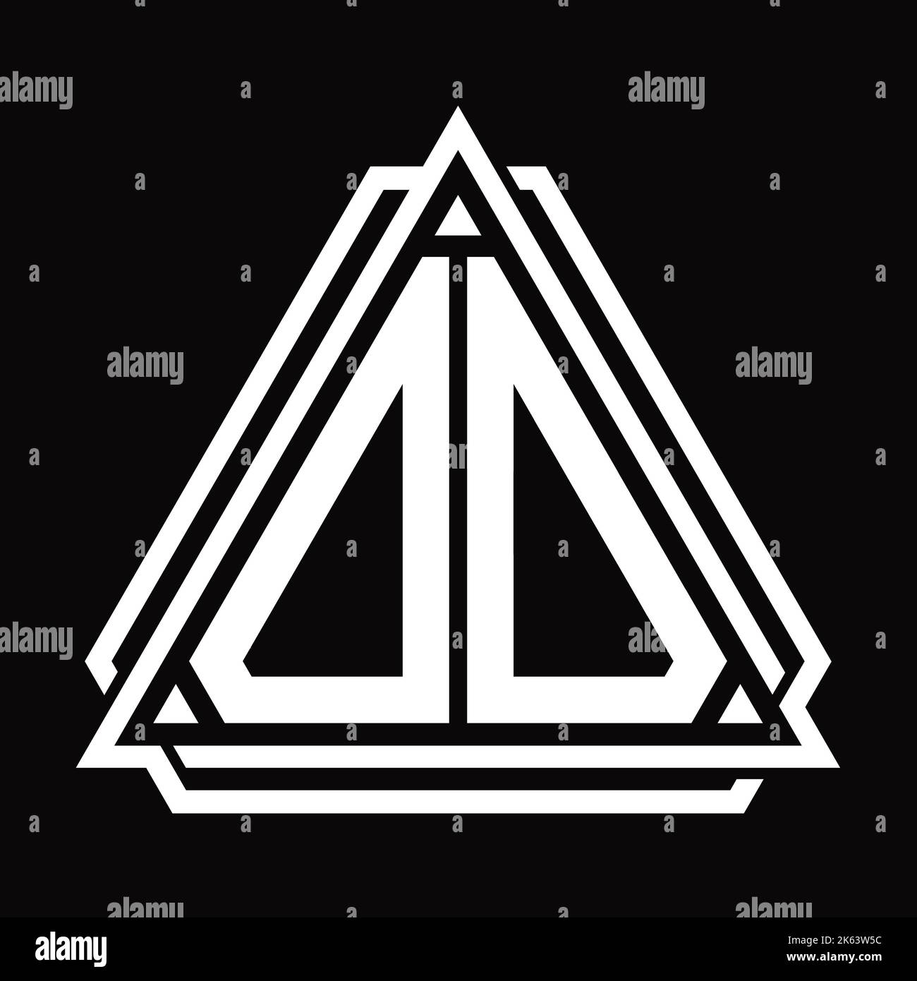 DD Logo letter monogram with triangle shape design template isolated on ...