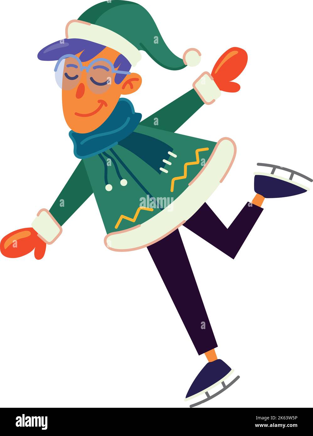 man skating on ice Stock Vector Image & Art - Alamy