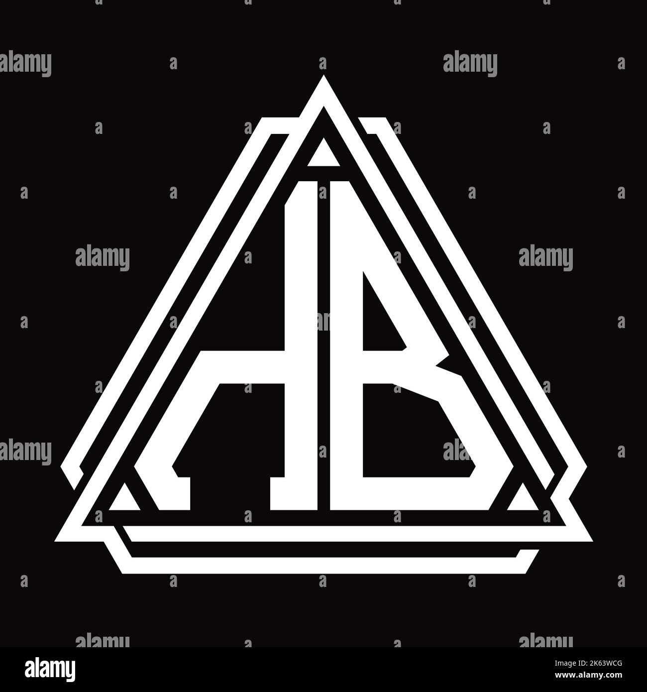 HB Logo letter monogram with triangle shape design template isolated on ...