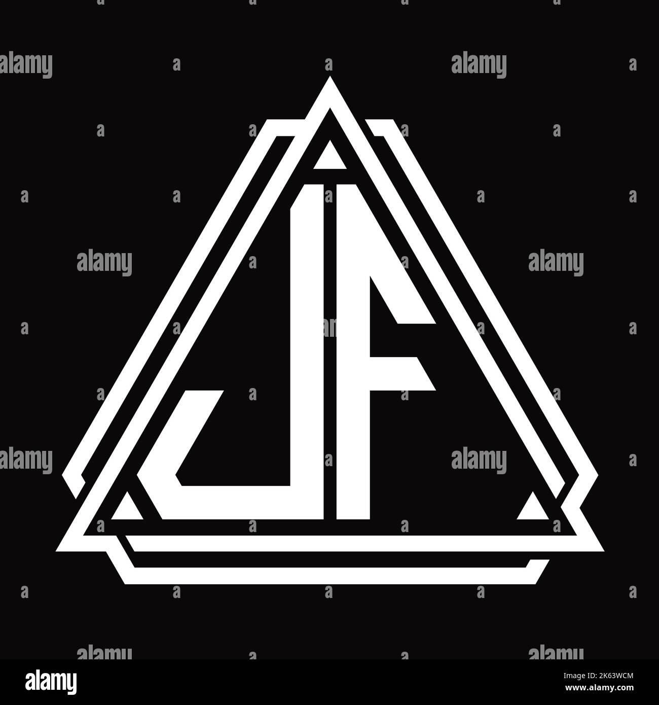 JF Logo letter monogram with triangle shape design template isolated on ...
