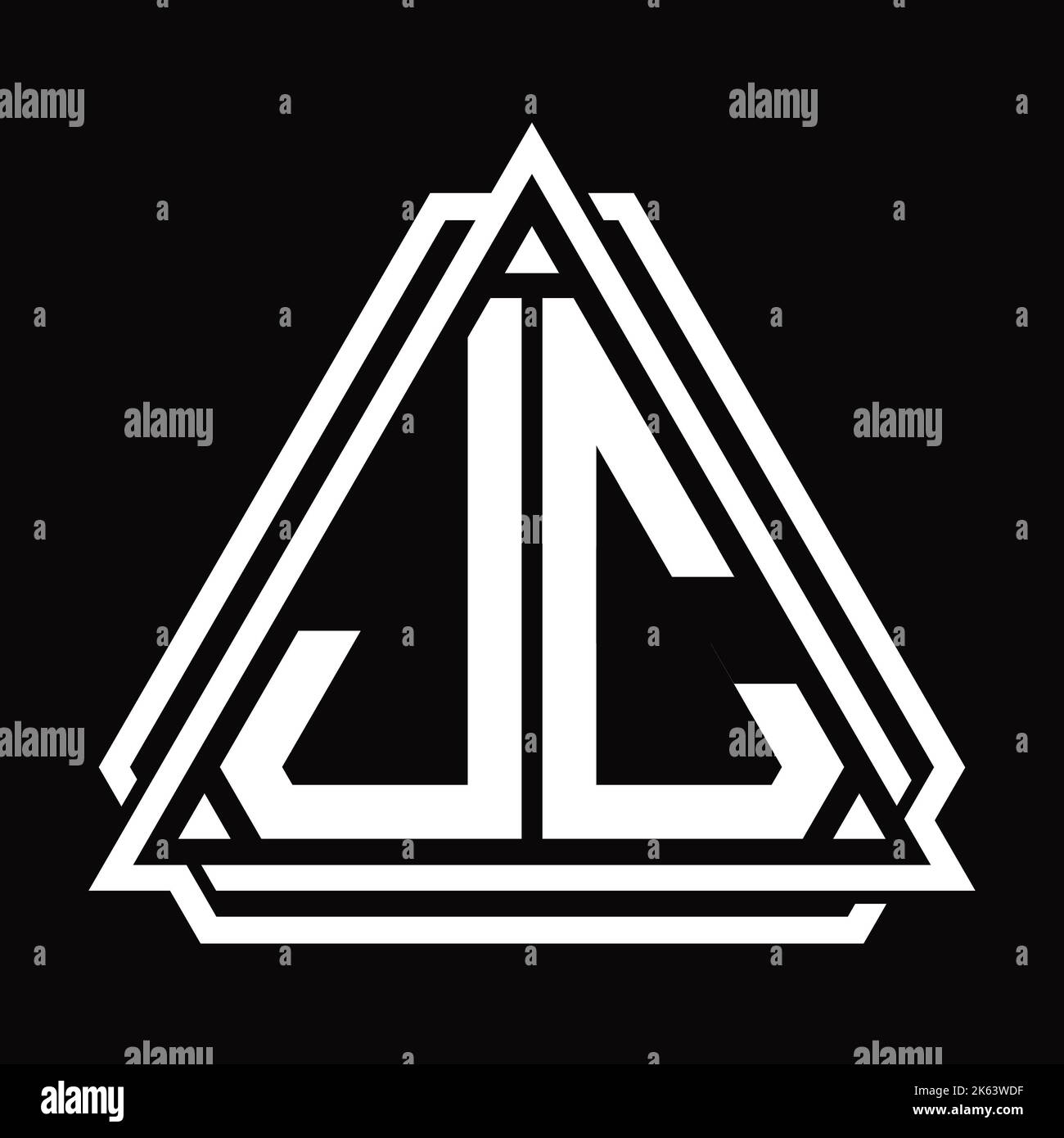 JC Logo letter monogram with triangle shape design template isolated on ...