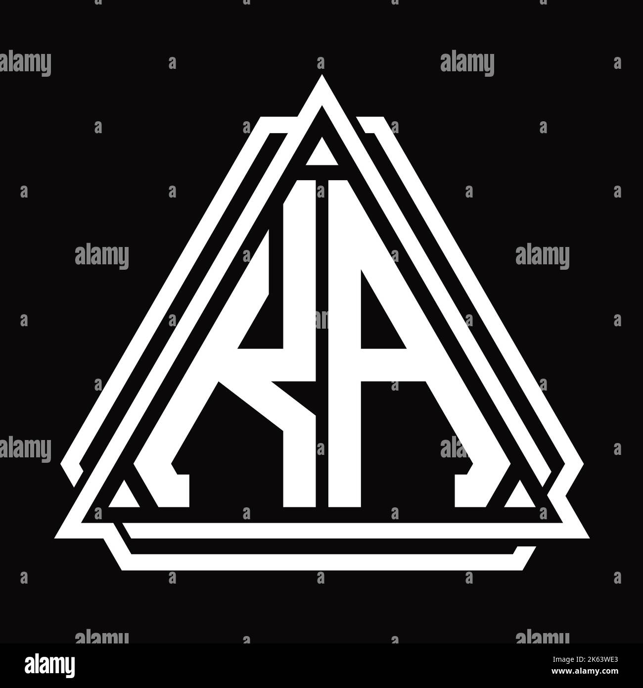 KA Logo letter monogram with triangle shape design template isolated on ...