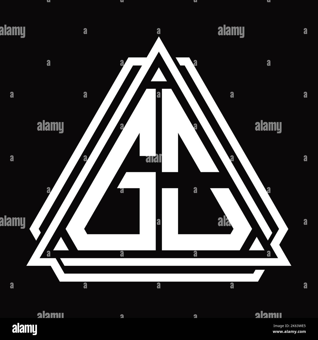 GO Logo letter monogram with triangle shape design template isolated on ...