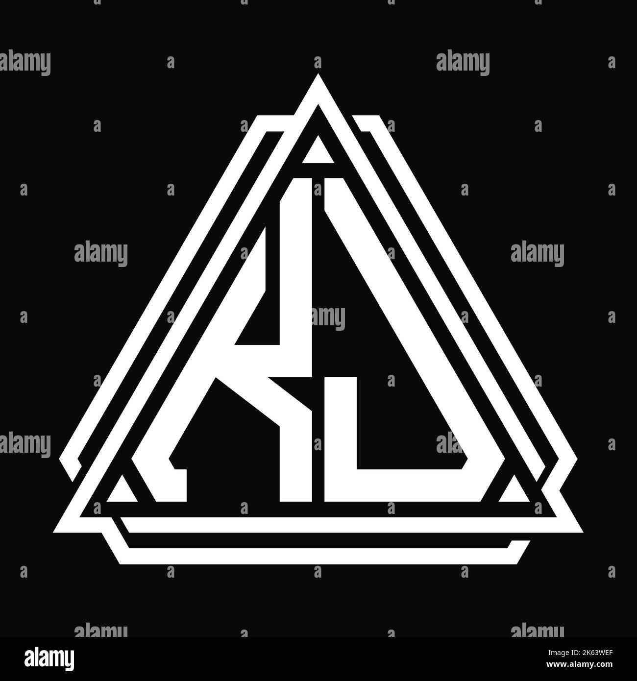 KJ Logo letter monogram with triangle shape design template isolated on ...