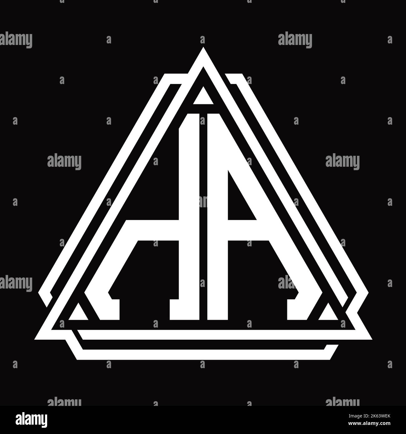 HA Logo letter monogram with triangle shape design template isolated on ...