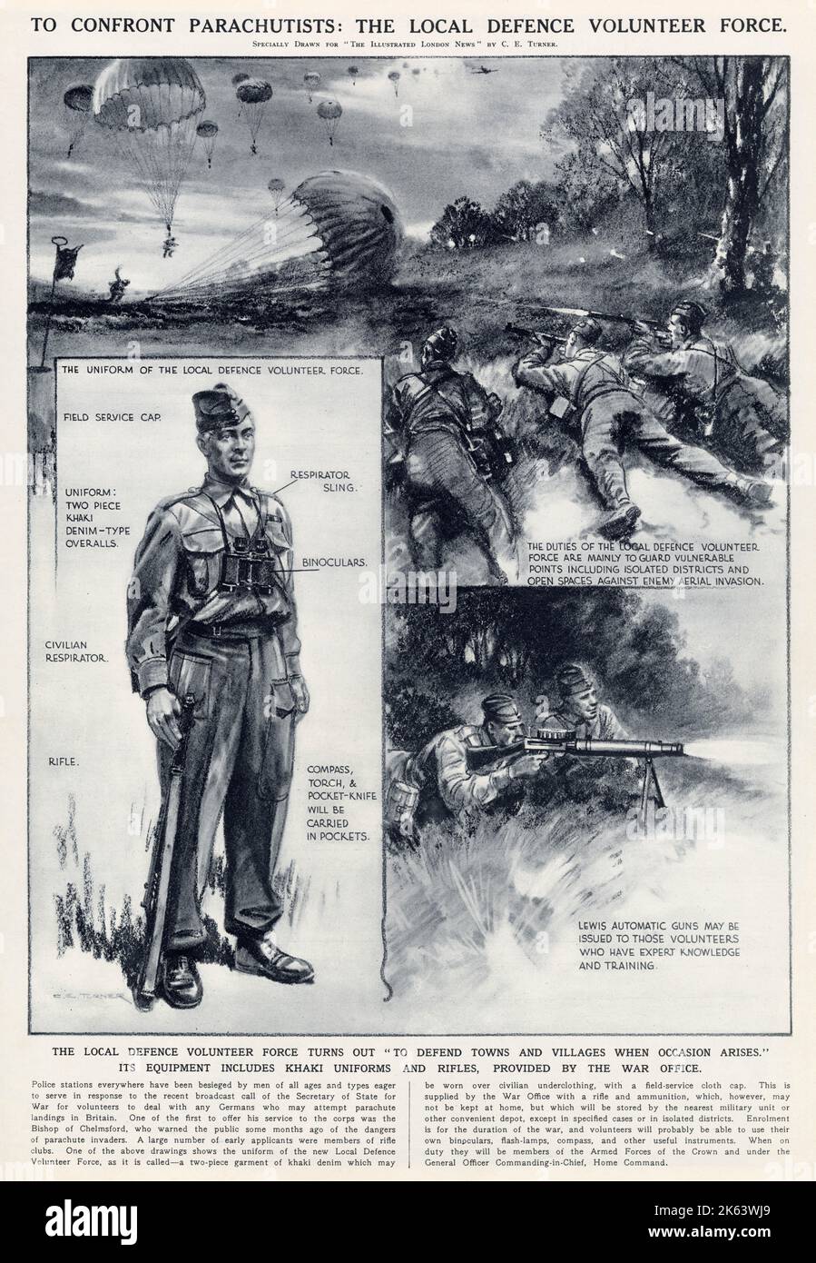 Local defence volunteer force turns out to defend towns and villages if ...