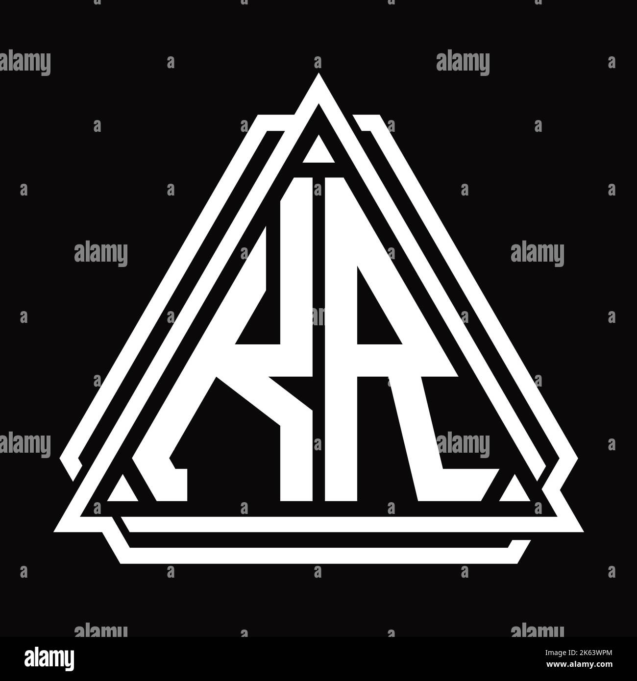 KR Logo letter monogram with triangle shape design template isolated on ...