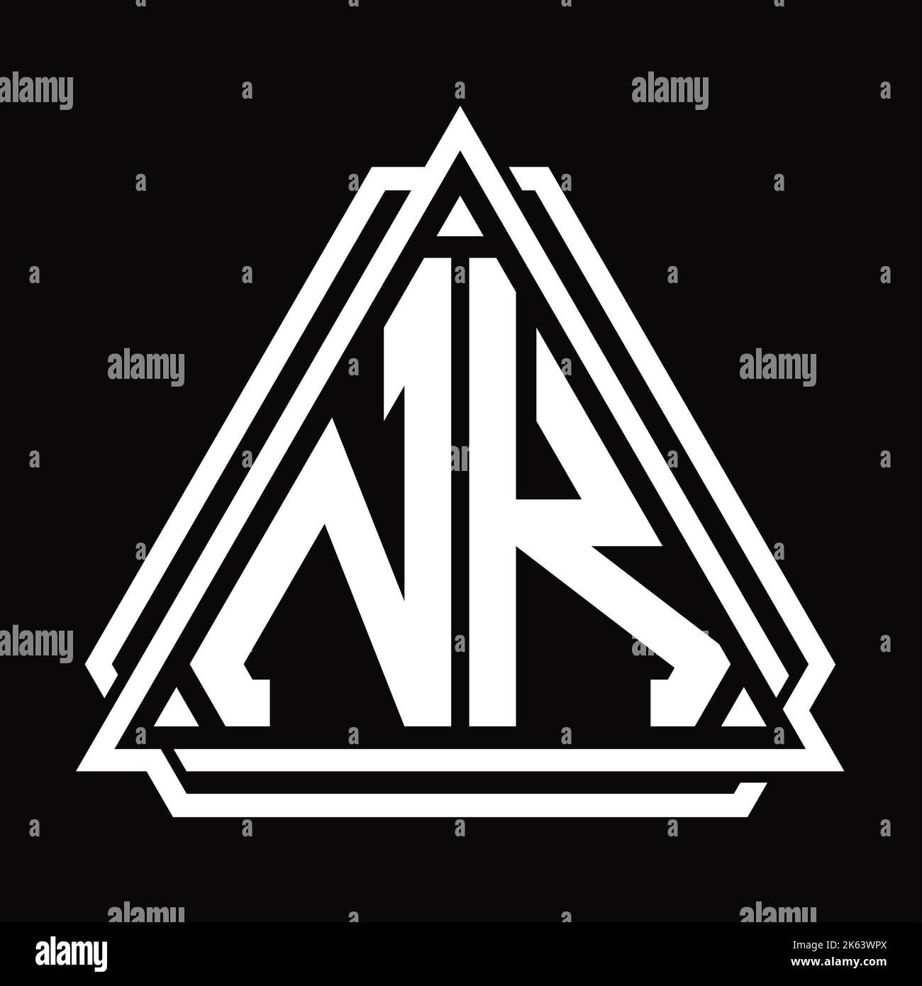 NK Logo letter monogram with triangle shape design template isolated on ...
