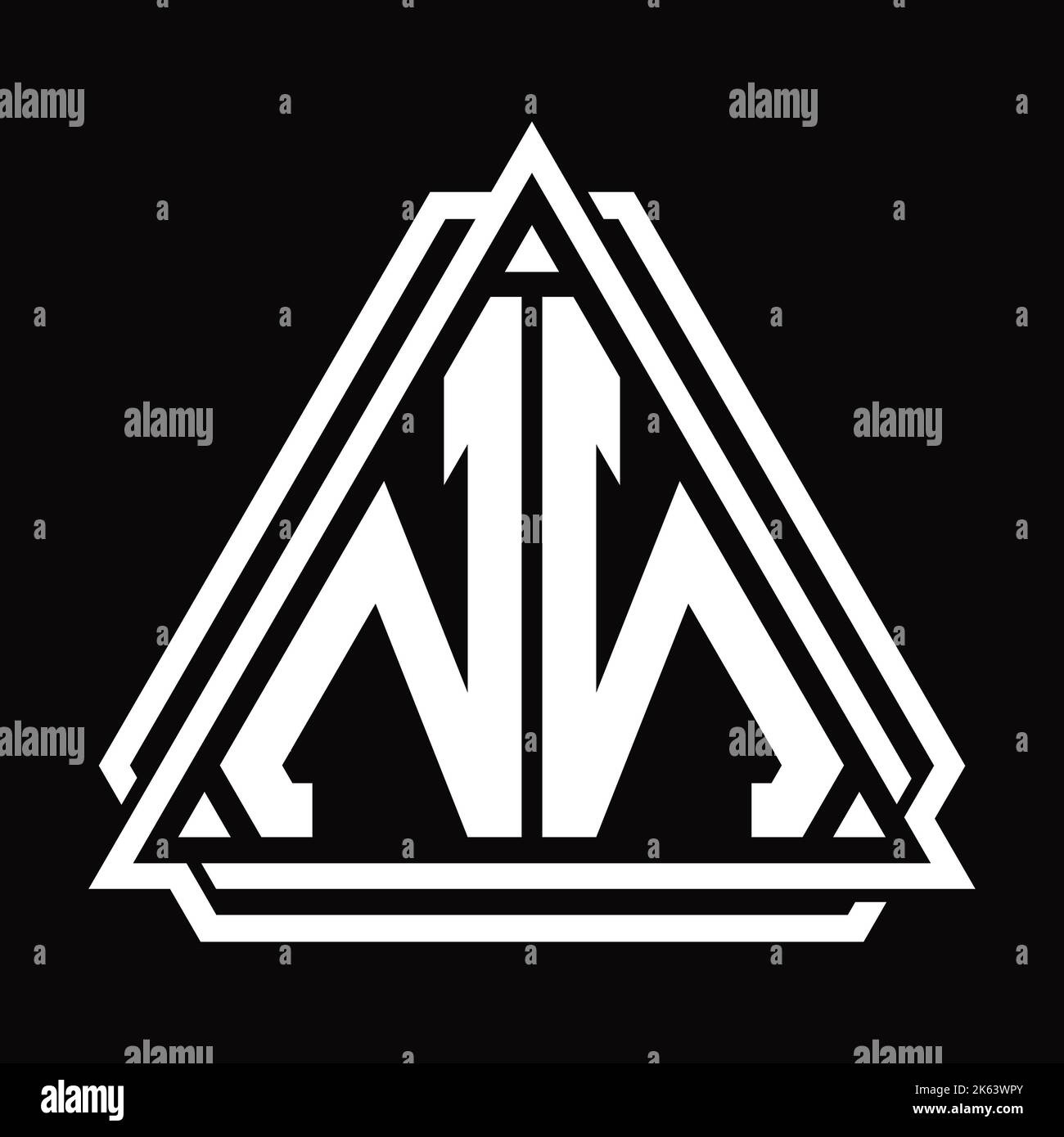 NN Logo letter monogram with triangle shape design template isolated on ...