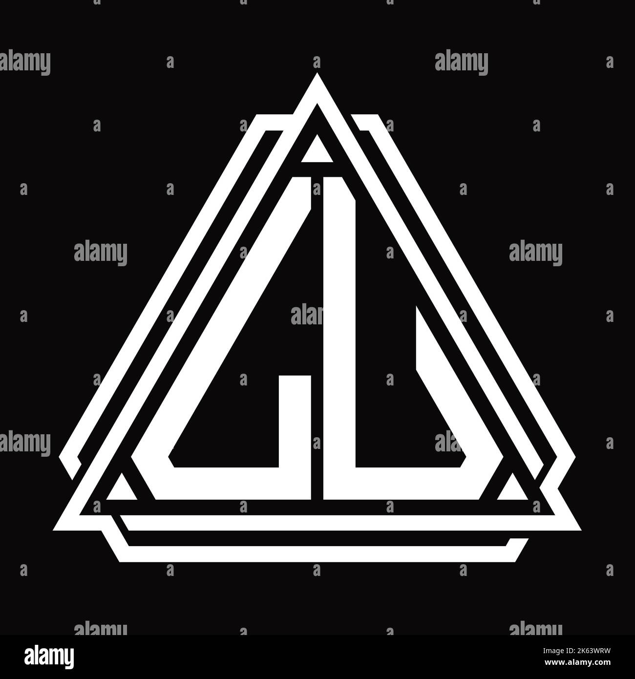 LU Logo letter monogram with triangle shape design template isolated on ...