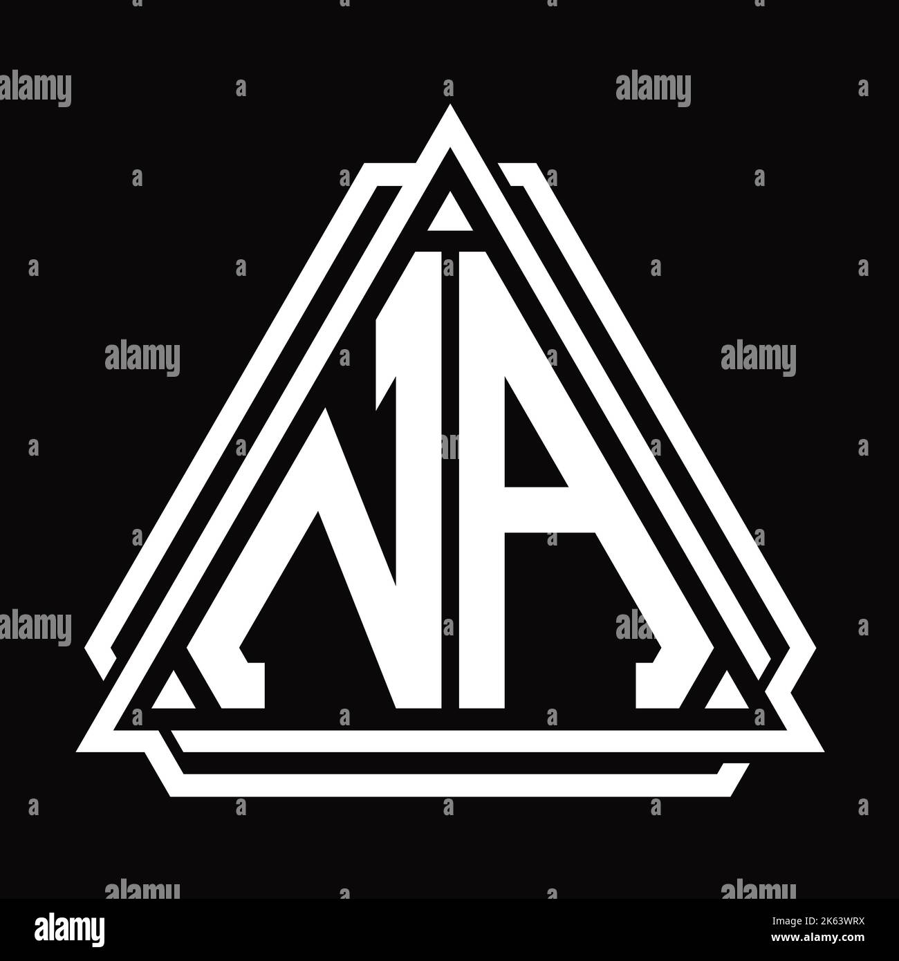 NA Logo letter monogram with triangle shape design template isolated on ...