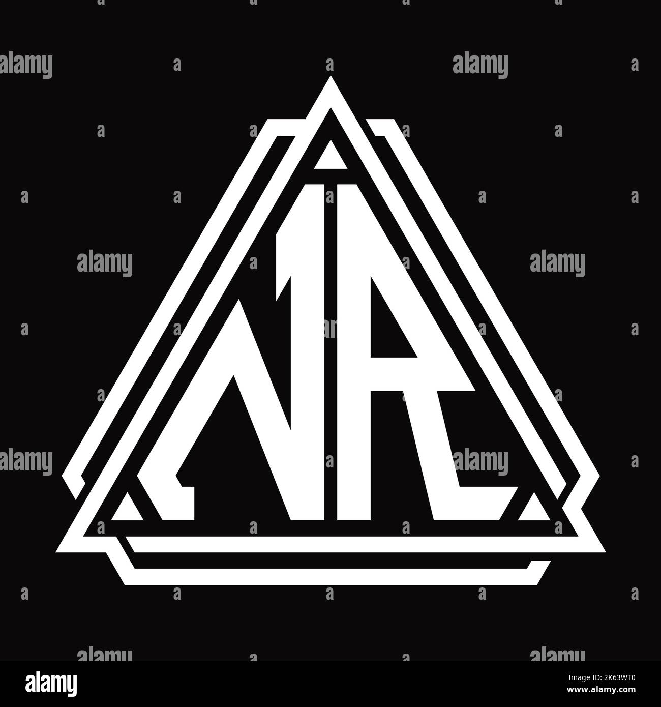 NR Logo letter monogram with triangle shape design template isolated on ...