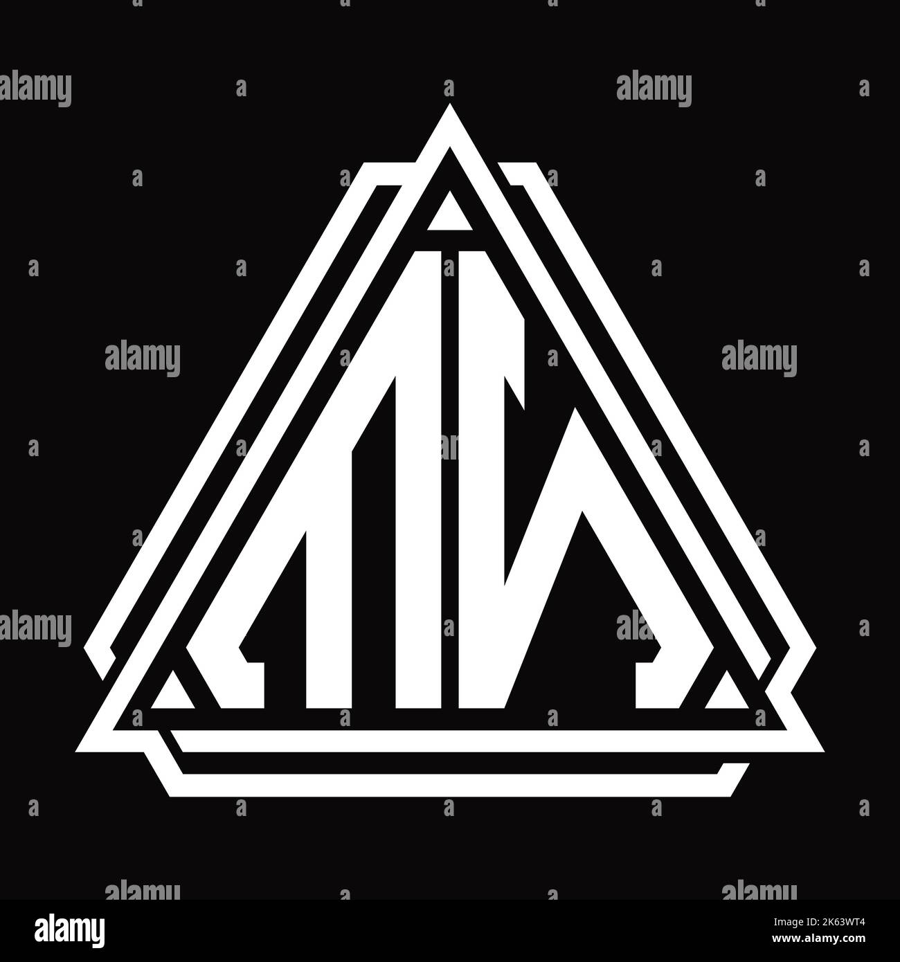 MN Logo letter monogram with triangle shape design template isolated on ...