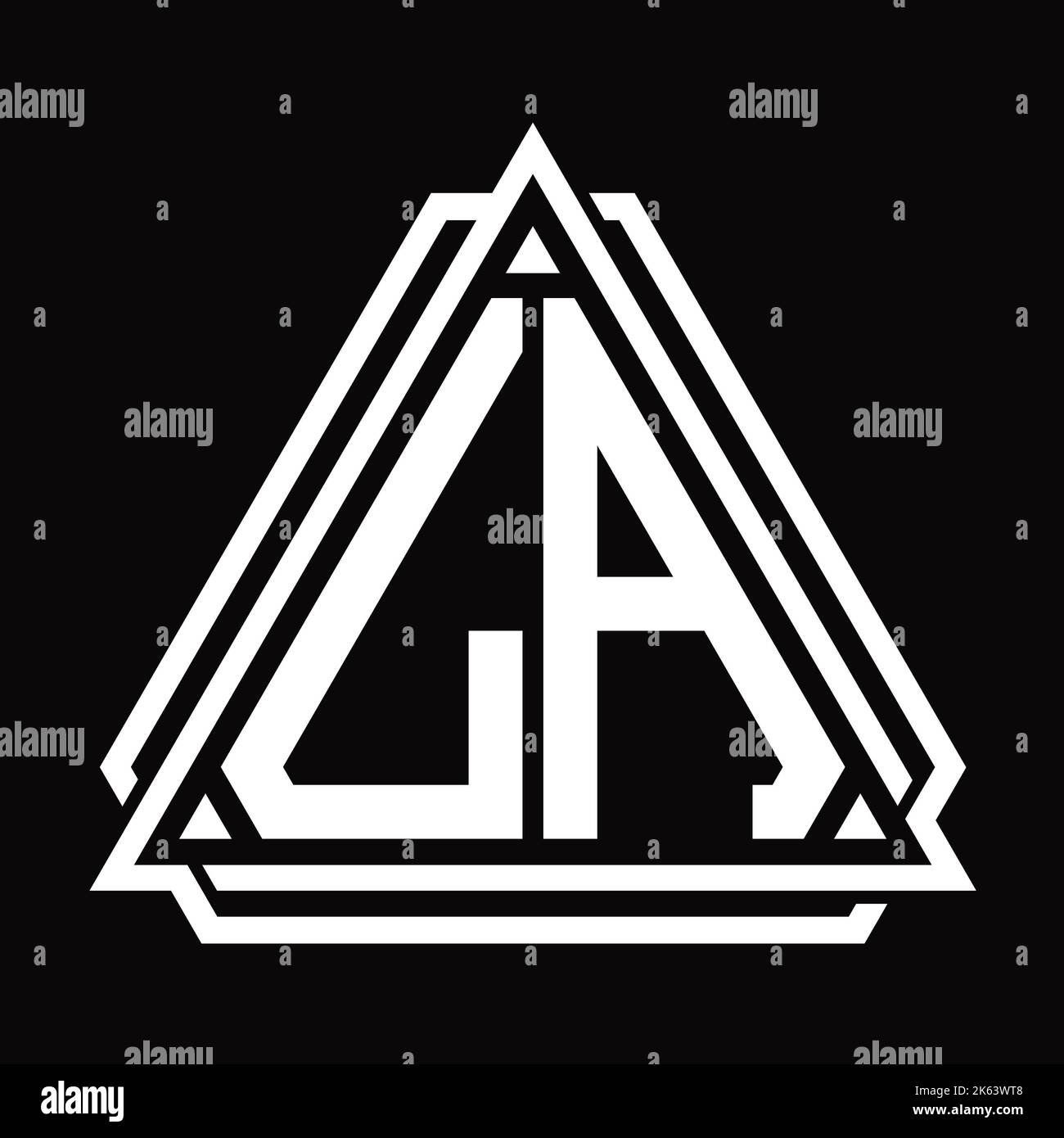 LA Logo letter monogram with triangle shape design template isolated on ...