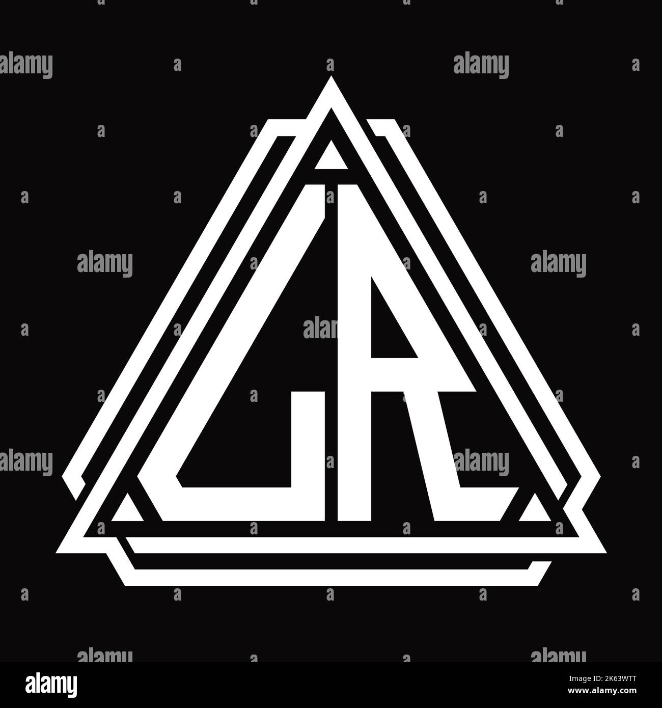 LR Logo letter monogram with triangle shape design template isolated on ...