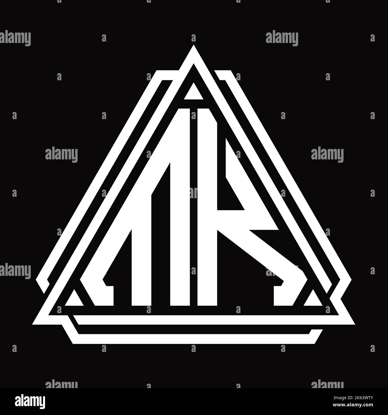 MK Logo letter monogram with triangle shape design template isolated on ...