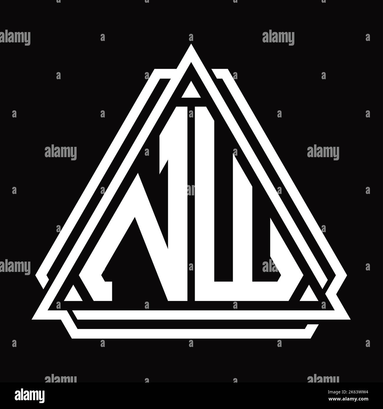 NW Logo letter monogram with triangle shape design template isolated on ...