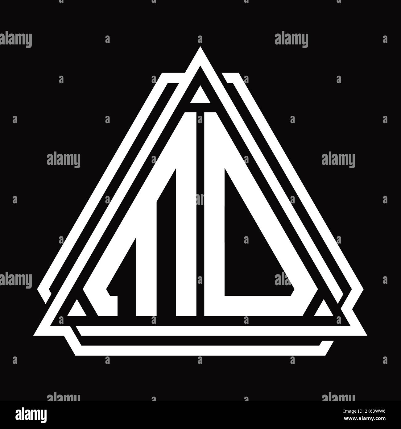 MD Logo letter monogram with triangle shape design template isolated on ...