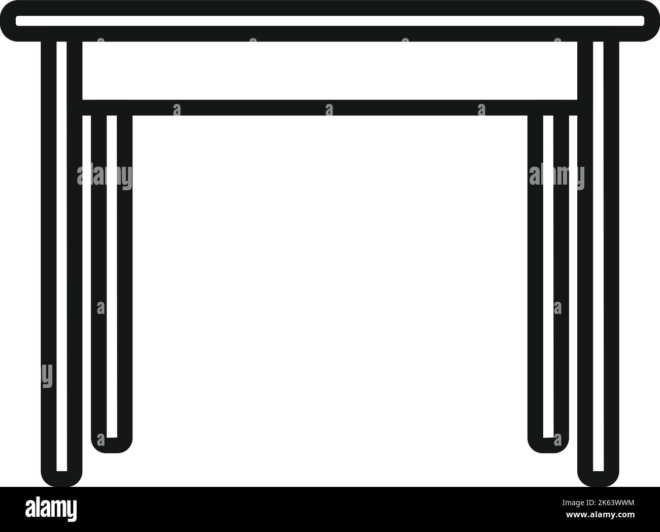 Modern table icon outline vector. Wood furniture. Leg kitchen Stock ...