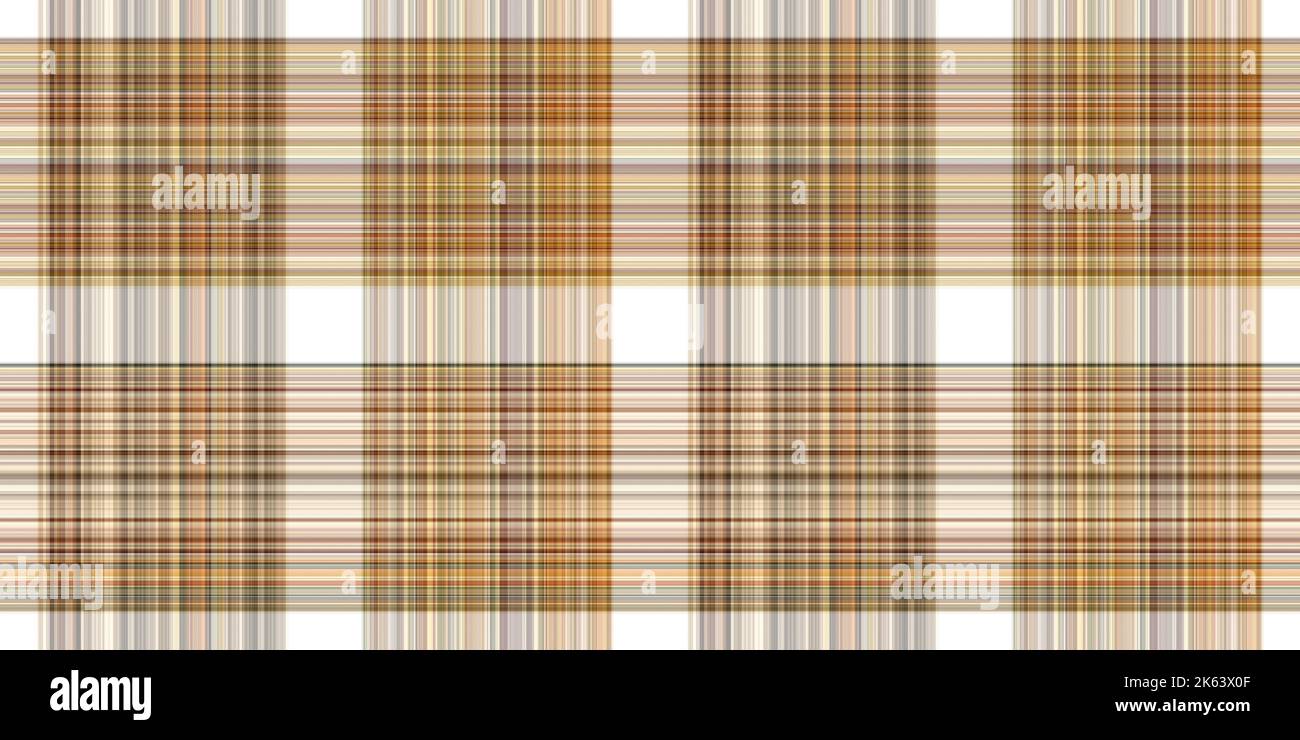 Woodland white tartan seamless border textile. Tonal autumnal forest plaid with organic texture ...