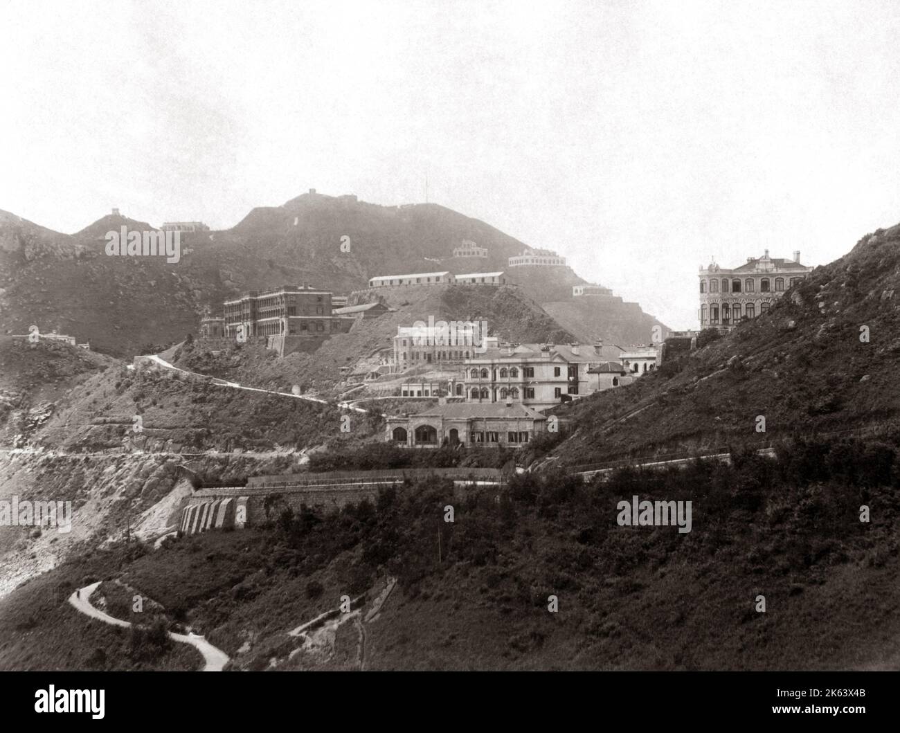 Houses on the Peak, Hong Kong, circa 1890s Stock Photo - Alamy