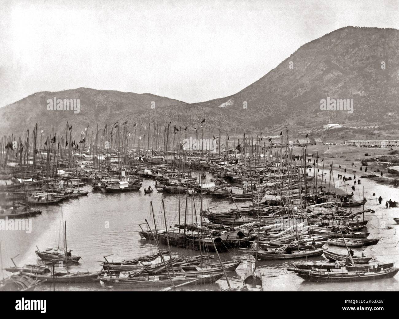 Fishing boats, Hong Kong, circa 1880s Stock Photo - Alamy
