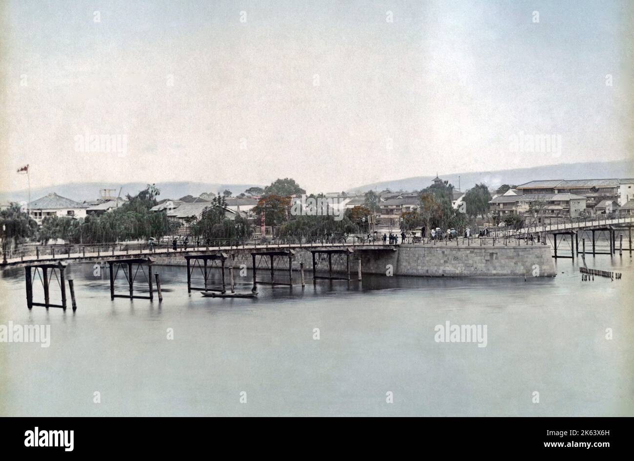 Naniwa Bridge, osaka, Japan, circa 1880s Stock Photo - Alamy
