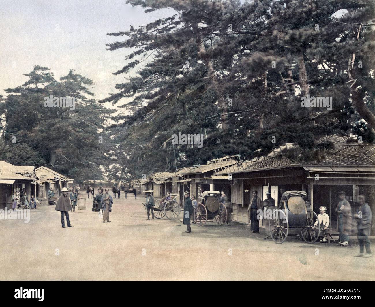 Village street scene, Japan circa 1880s Stock Photo - Alamy