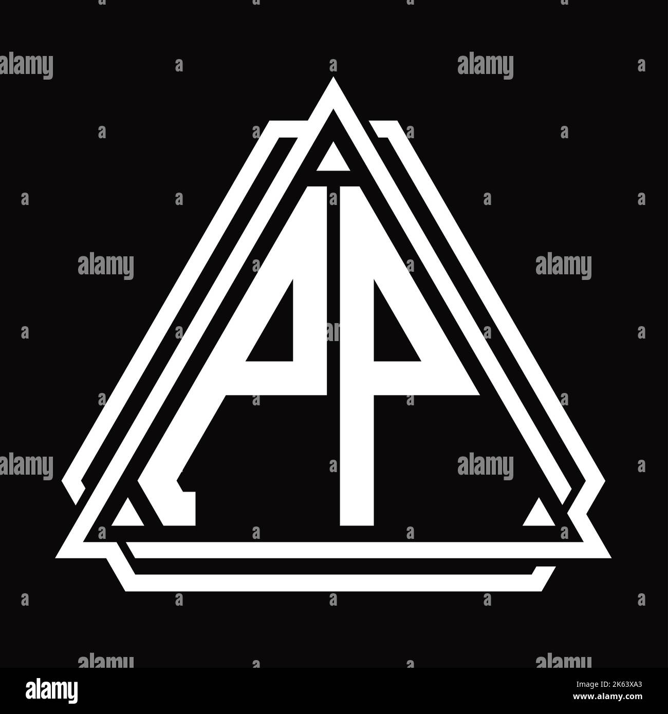 PP Logo letter monogram with triangle shape design template isolated on ...