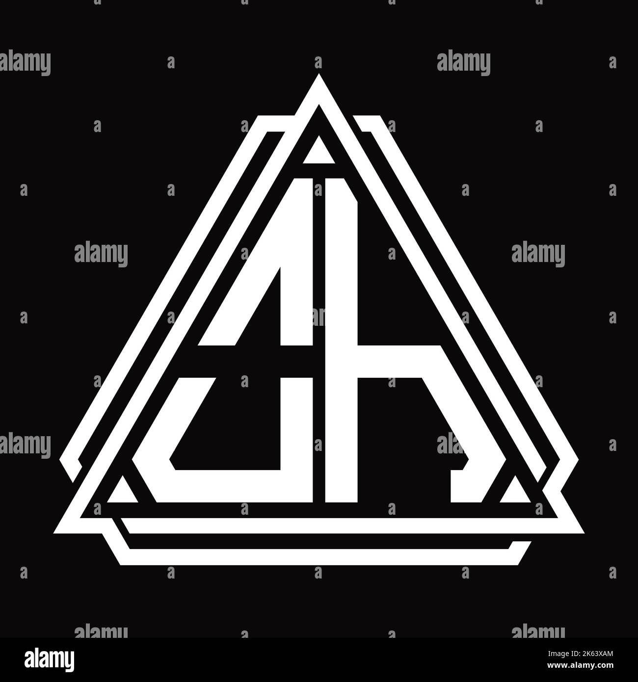 OH Logo letter monogram with triangle shape design template isolated on ...