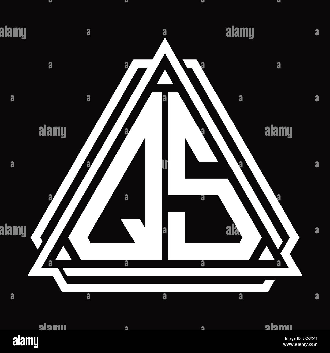 QS Logo letter monogram with triangle shape design template isolated on ...