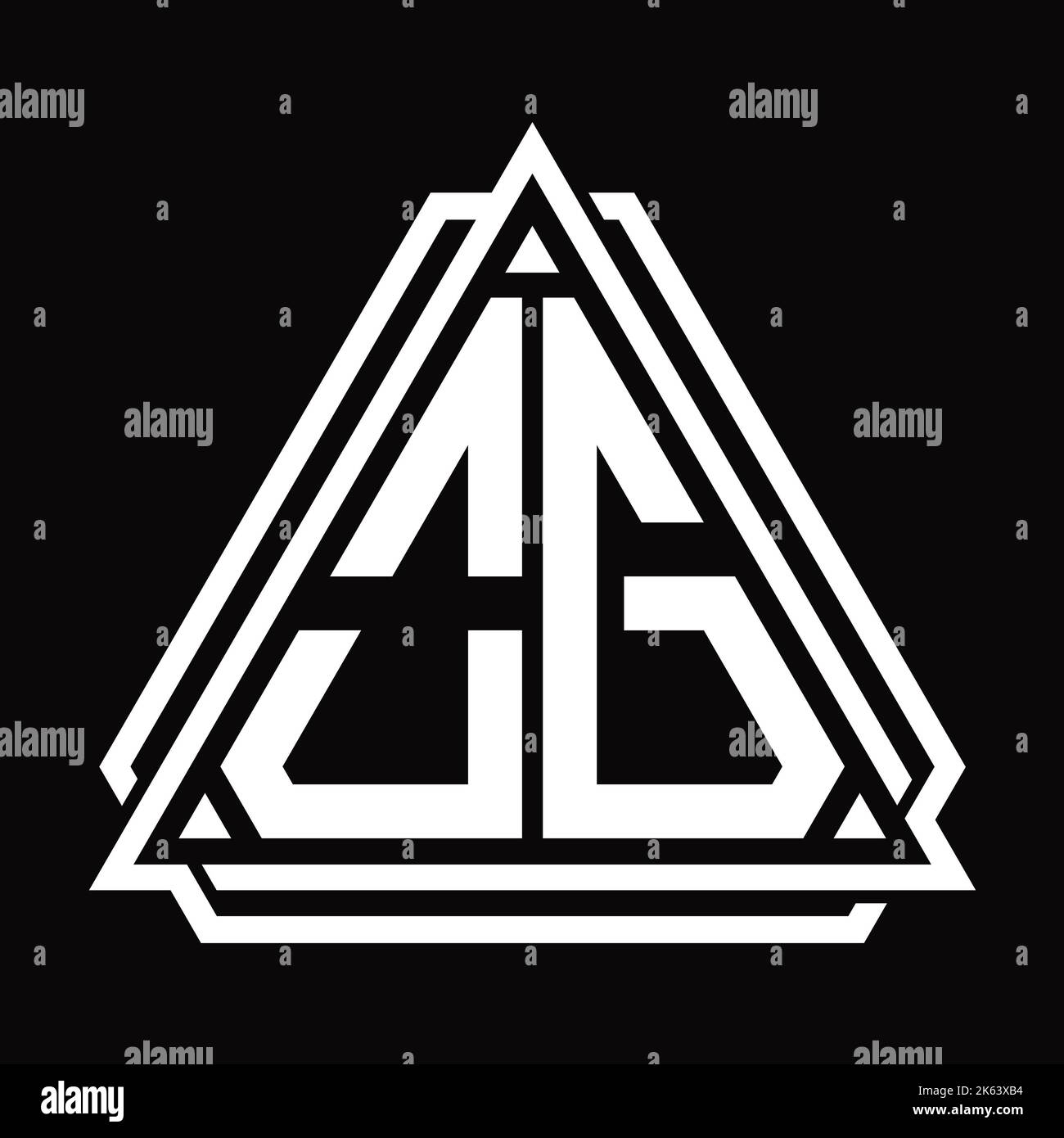 OG Logo letter monogram with triangle shape design template isolated on ...