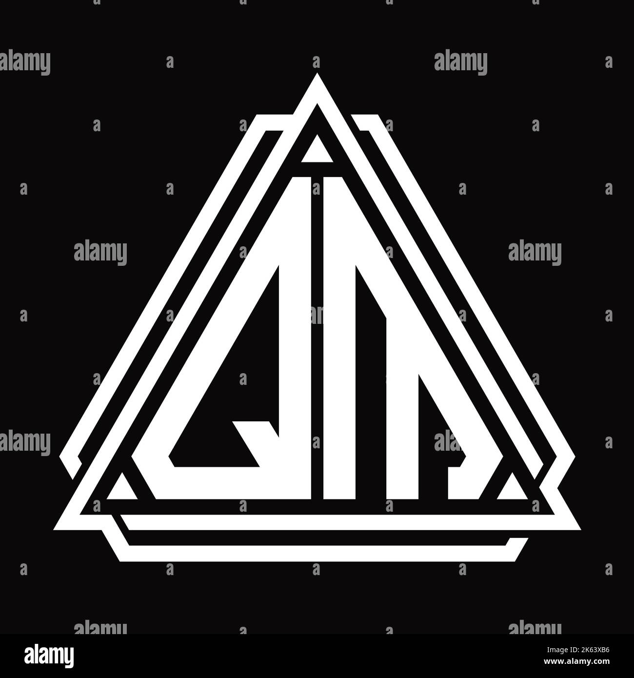 QM Logo letter monogram with triangle shape design template isolated on ...