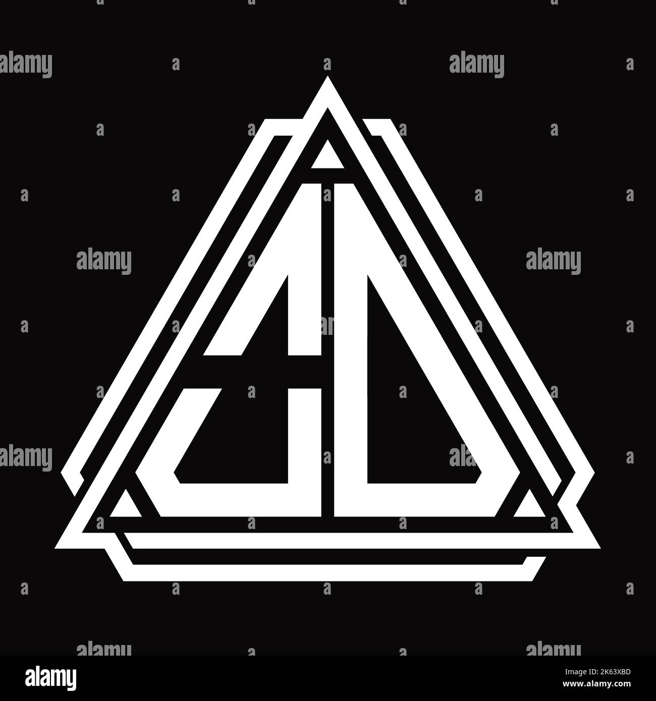 OD Logo letter monogram with triangle shape design template isolated on ...