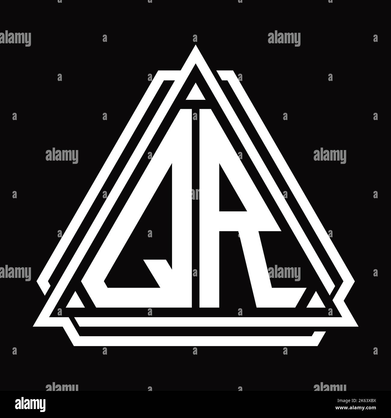 QR Logo letter monogram with triangle shape design template isolated on ...