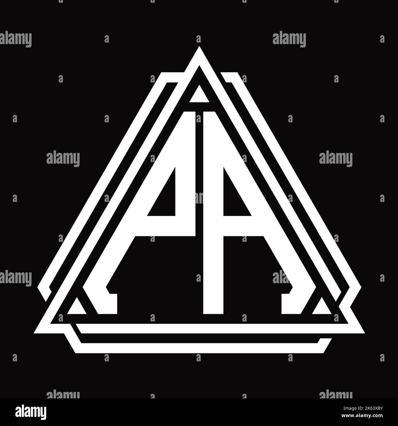 PA Logo letter monogram with triangle shape design template isolated on ...