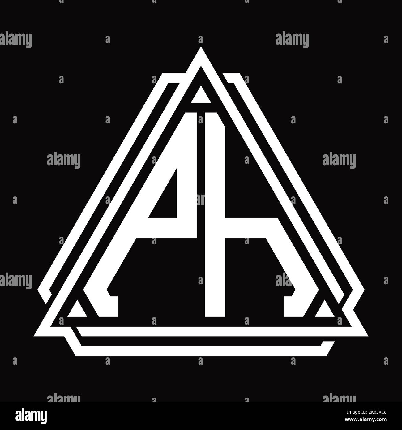 PH Logo letter monogram with triangle shape design template isolated on ...