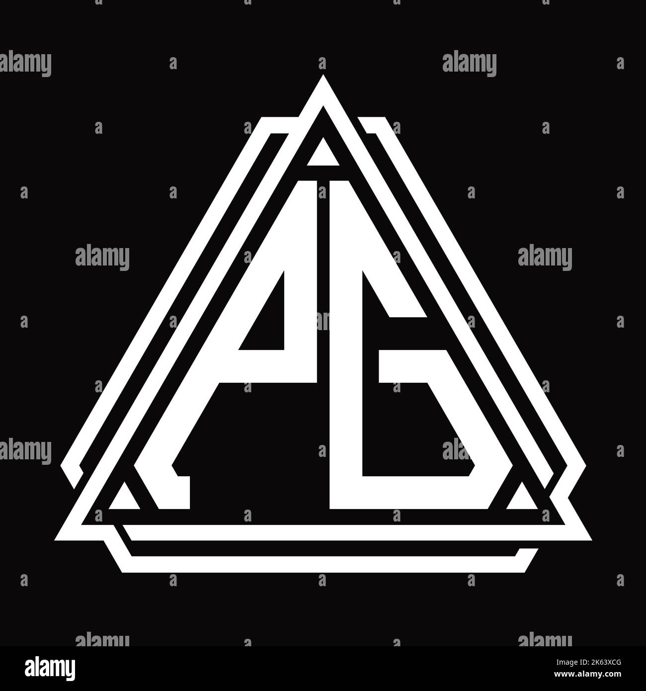 PG Logo letter monogram with triangle shape design template isolated on ...