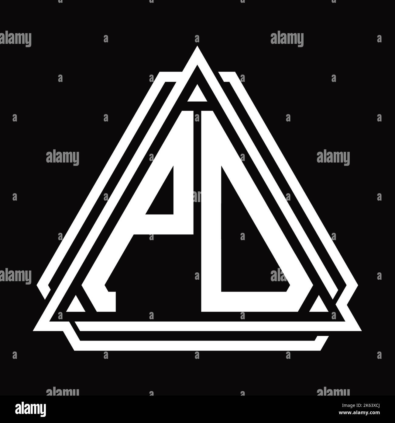 PD Logo letter monogram with triangle shape design template isolated on ...