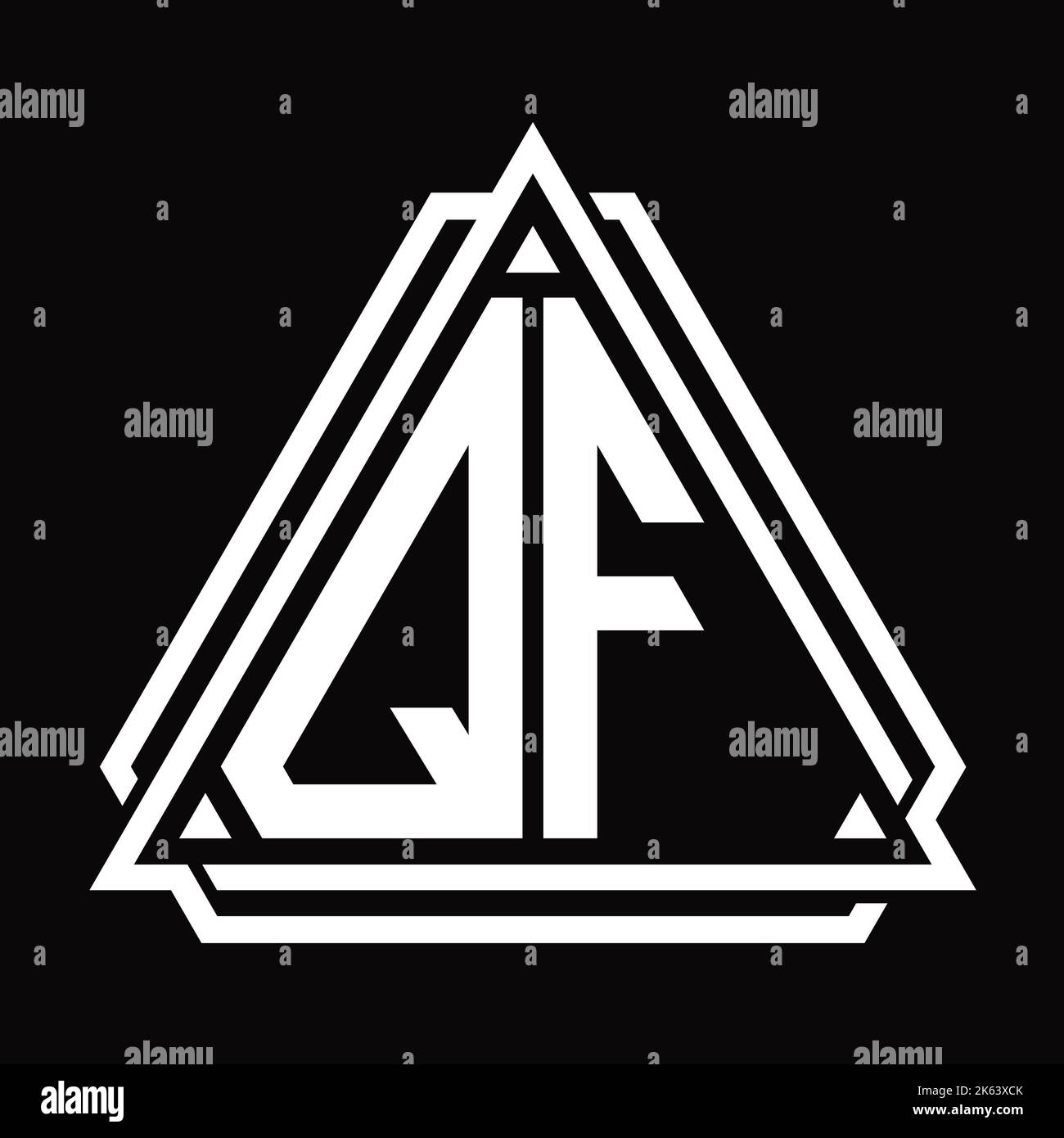 QF Logo letter monogram with triangle shape design template isolated on ...