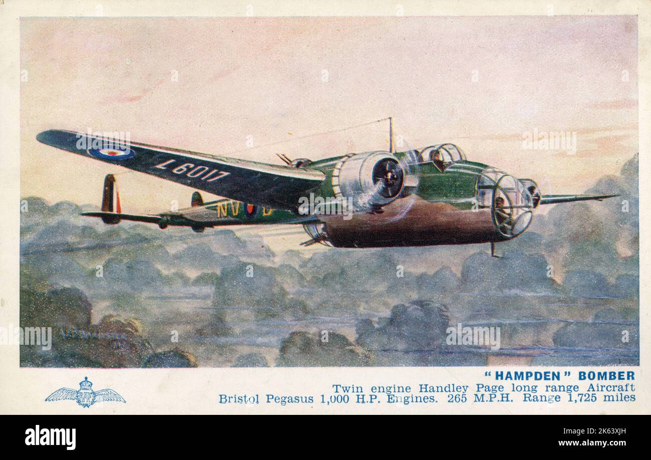 'Hampden' Bomber - Twin engine Handley Page long range Aircraft ...