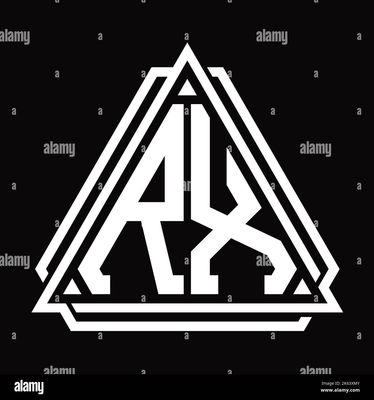 RX Logo letter monogram with triangle shape design template isolated on ...