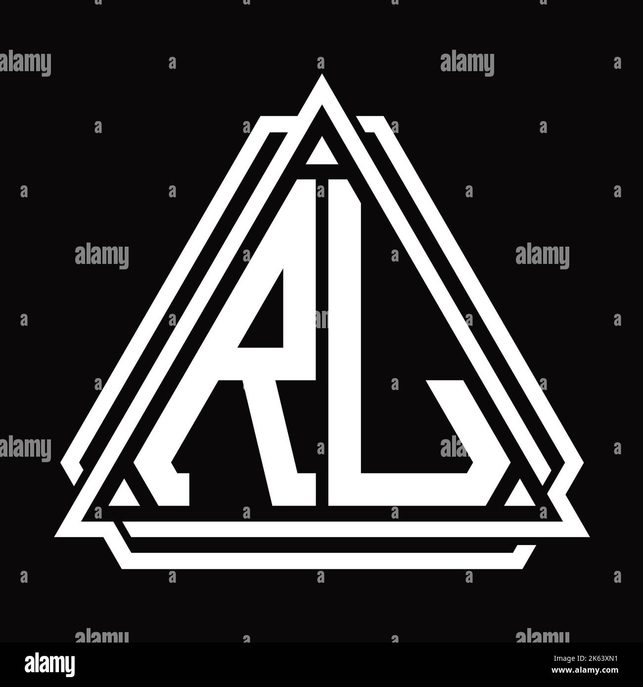 RL Logo letter monogram with triangle shape design template isolated on ...