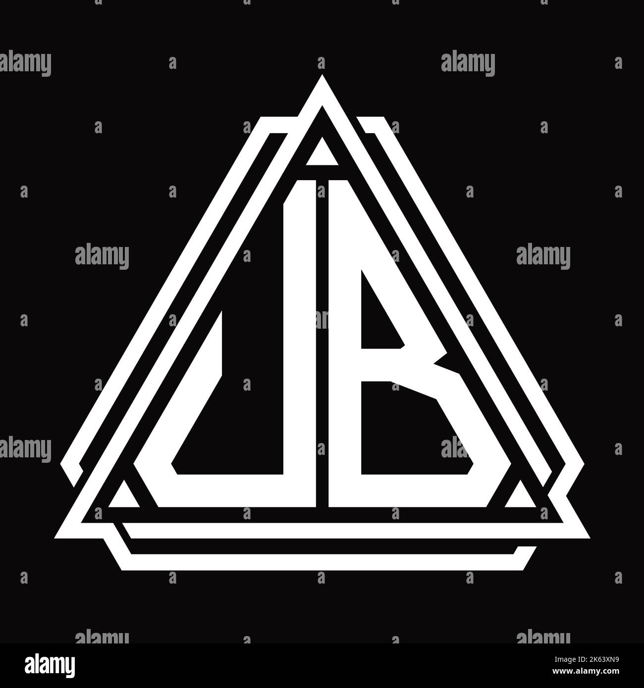UB Logo letter monogram with triangle shape design template isolated on ...