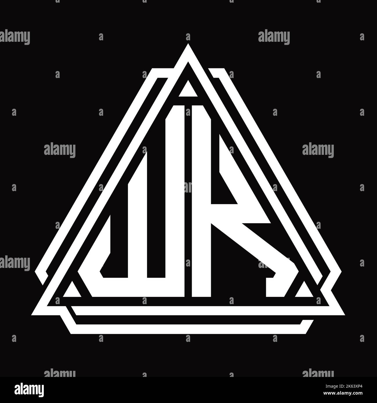 WK Logo letter monogram with triangle shape design template isolated on ...