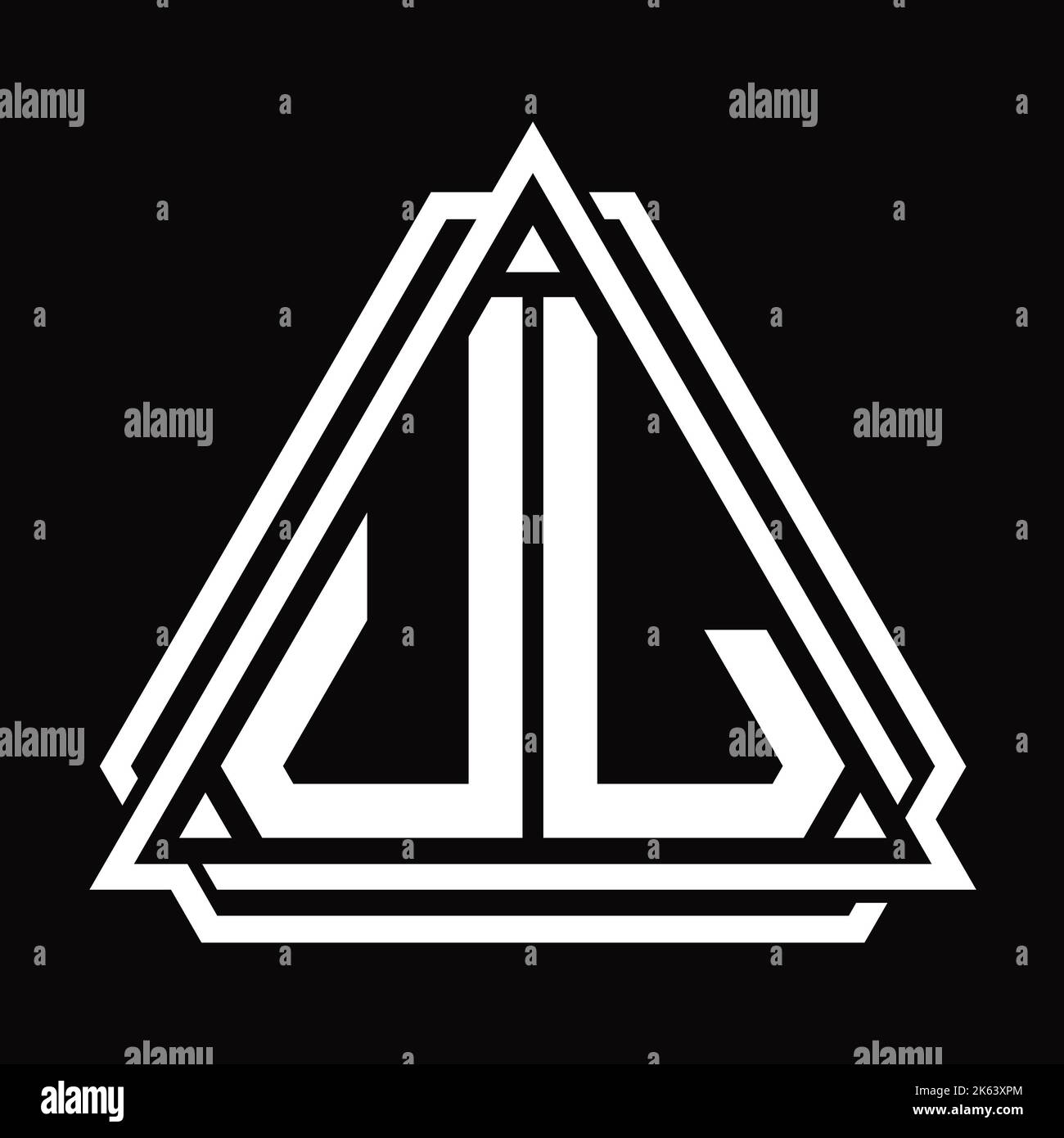 UL Logo letter monogram with triangle shape design template isolated on ...