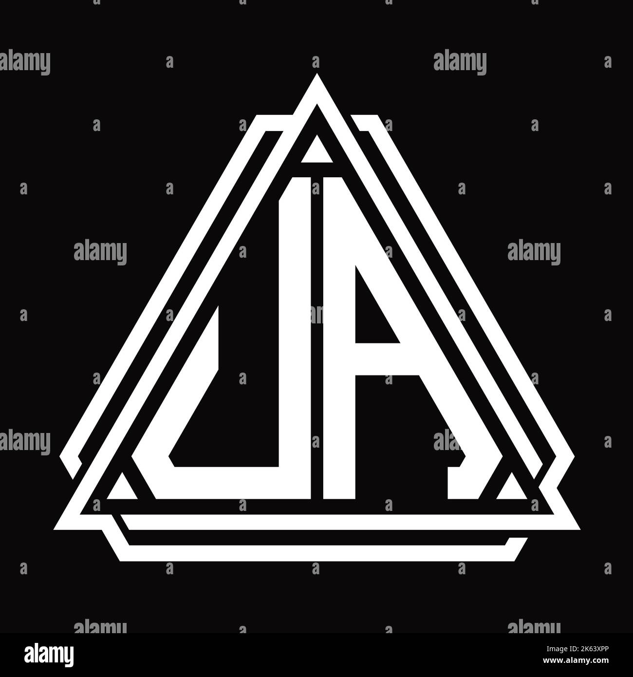 UA Logo letter monogram with triangle shape design template isolated on ...