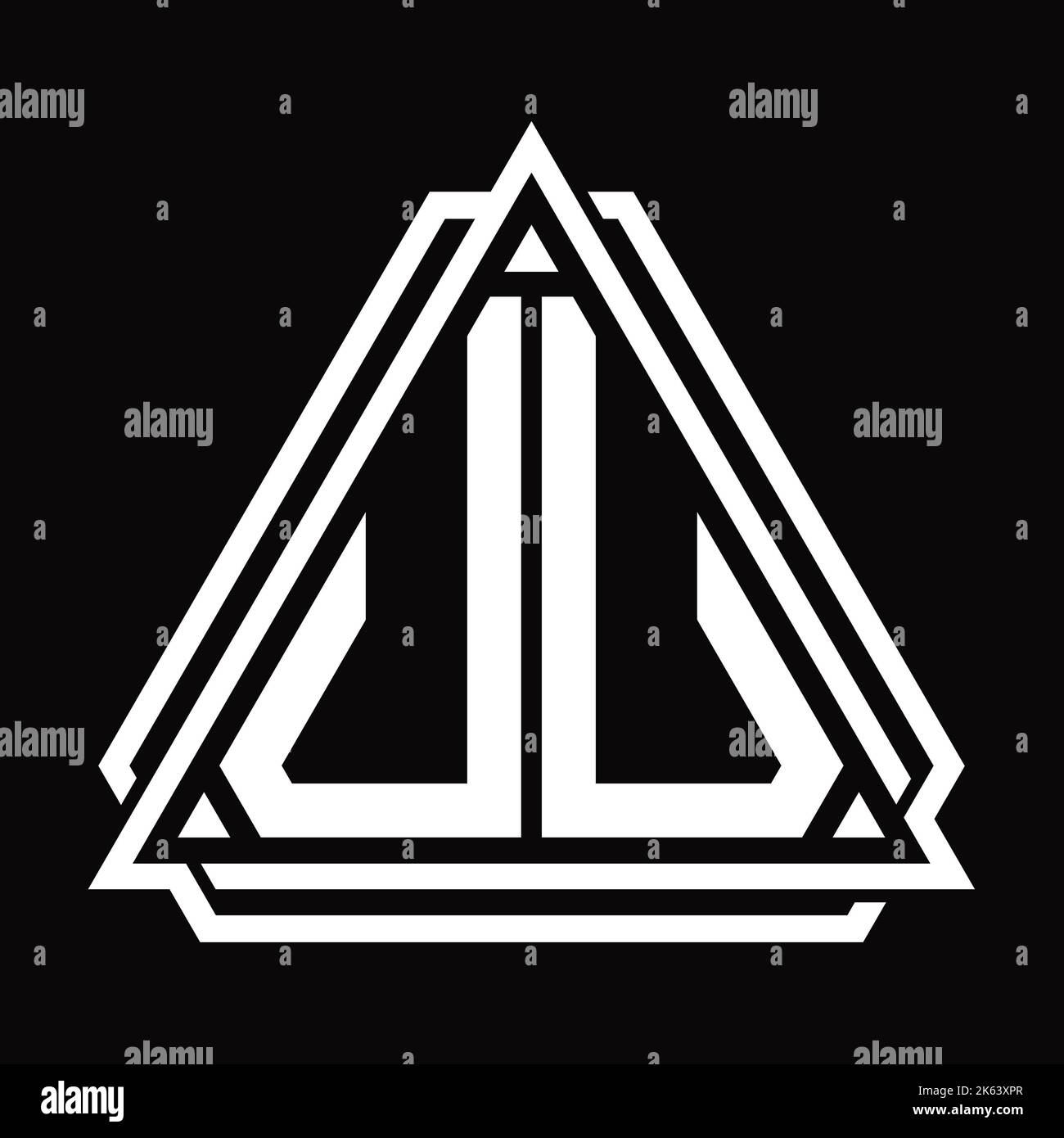 UU Logo letter monogram with triangle shape design template isolated on ...