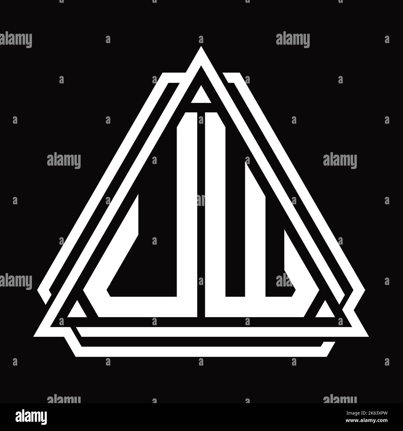 UW Logo letter monogram with triangle shape design template isolated on ...