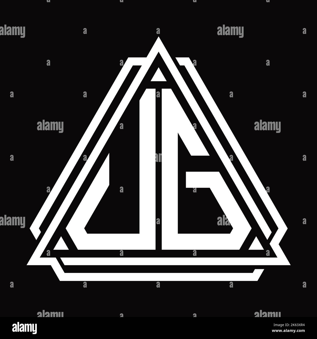 UG Logo letter monogram with triangle shape design template isolated on ...